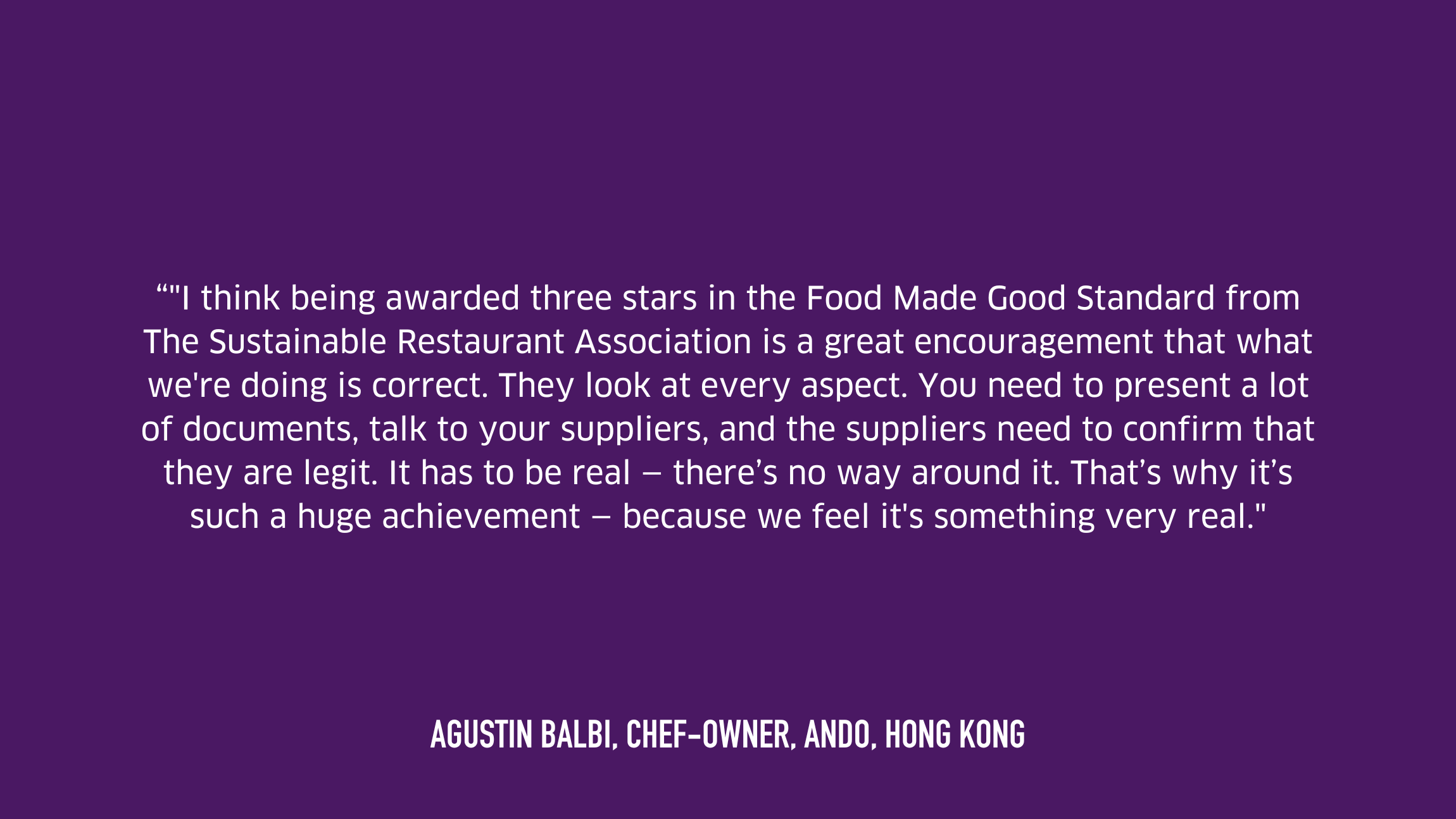 Food Made Good Standard | The Sustainable Restaurant Association